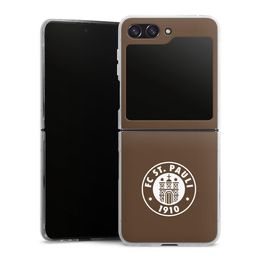 DeinDesign Galaxy Z Flip 5 Handy Hard Case Schutzh&uuml;lle transparent Smartphone Handy H&uuml;lle Fc St. Pauli Official Licensed Product Coat Of Arms Hard Case