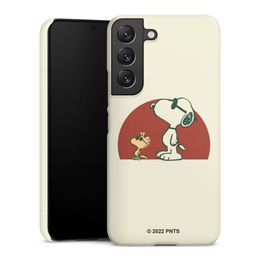 DeinDesign Galaxy S22 Handy Premium Case Smartphone Handyh&uuml;lle Schutzh&uuml;lle gl&auml;nzend Snoopy Official Licensed Product Kindheit Premium Case