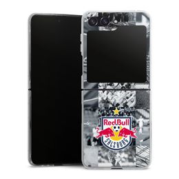 DeinDesign Galaxy Z Flip 5 Handy Hard Case Schutzh&uuml;lle transparent Smartphone Handy H&uuml;lle Red Bull Fc Red Bull Salzburg Salzburg Hard Case