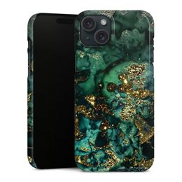 DeinDesign iPhone 15 Plus Handy Premium Case Smartphone Handyh&uuml;lle Schutzh&uuml;lle gl&auml;nzend Muster Glitzer Marble Premium Case
