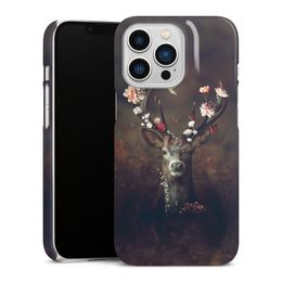 DeinDesign iPhone 13 Pro Handy Premium Case Smartphone Handyh&uuml;lle Schutzh&uuml;lle gl&auml;nzend Reindeer Flowers Rehe Premium Case