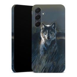 DeinDesign Galaxy A55 5G Handy Premium Case Smartphone Handyh&uuml;lle Schutzh&uuml;lle matt Wolf Painting Nature Premium Case