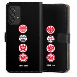 DeinDesign Galaxy A33 5G Handy Klapph&uuml;lle Handyh&uuml;lle aus Kunst Leder schwarz Flip Case Sge Soccer Eintracht Frankfurt Sideflip mit langer Lasche