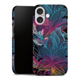 DeinDesign iPhone 16 Handy Premium Case Smartphone Handyhülle Schutzhülle glänzend Flowers Neon Colourful Premium Case