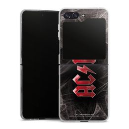 DeinDesign Galaxy Z Flip 5 Handy Hard Case Schutzh&uuml;lle transparent Smartphone Handy H&uuml;lle Acdc Merchandise Logo Hard Case