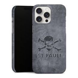 DeinDesign iPhone 15 Pro Max Handy Premium Case Smartphone Handyh&uuml;lle Schutzh&uuml;lle matt Logo Fc St. Pauli Concrete Premium Case