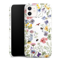 DeinDesign iPhone 12 Handy Premium Case Smartphone Handyh&uuml;lle Schutzh&uuml;lle matt Flowers Bee Muster Premium Case