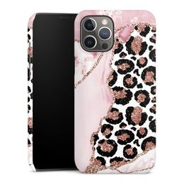 DeinDesign iPhone 12 Pro Max Handy Premium Case Smartphone Handyh&uuml;lle Schutzh&uuml;lle matt Leopard Glitzer Marble Premium Case