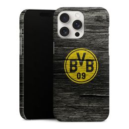 DeinDesign iPhone 15 Pro Max Handy Premium Case Smartphone Handyh&uuml;lle Schutzh&uuml;lle matt Wooden Look Bvb Borussia Dortmund Premium Case