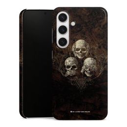 DeinDesign Galaxy S24 Handy Premium Case Smartphone Handyh&uuml;lle Schutzh&uuml;lle gl&auml;nzend Gothic Art Skulls Premium Case