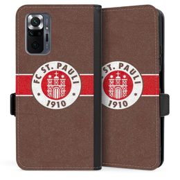 DeinDesign Xiaomi Redmi Note 10 Pro Handy Klapph&uuml;lle Handyh&uuml;lle aus Kunst Leder schwarz Flip Case Logo Official Licensed Product Fc St. Pauli Sideflip mit langer