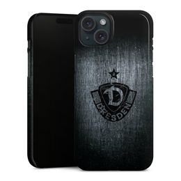 DeinDesign iPhone 15 Plus Handy Premium Case Smartphone Handyh&uuml;lle Schutzh&uuml;lle gl&auml;nzend Sg Dynamo Dresden Official Licensed Product Vintage Premium Case