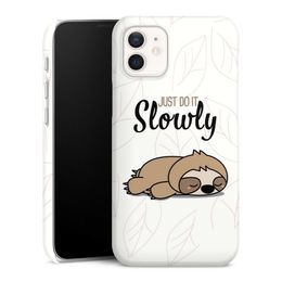 DeinDesign iPhone 12 mini Handy Premium Case Smartphone Handyh&uuml;lle Schutzh&uuml;lle gl&auml;nzend Animals Sloth Lazy Sunday Premium Case
