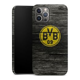 DeinDesign iPhone 12 Pro Max Handy Premium Case Smartphone Handyh&uuml;lle Schutzh&uuml;lle matt Wooden Look Bvb Borussia Dortmund Premium Case