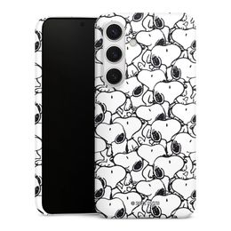DeinDesign Galaxy S24 Handy Premium Case Smartphone Handyh&uuml;lle Schutzh&uuml;lle gl&auml;nzend Peanuts Snoopy Muster Premium Case