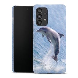 DeinDesign Galaxy A53 5G Handy Premium Case Smartphone Handyh&uuml;lle Schutzh&uuml;lle matt Dolphin Wale Ocean Premium Case