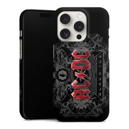 DeinDesign iPhone 15 Pro Handy Premium Case Smartphone Handyh&uuml;lle Schutzh&uuml;lle matt Merchandise Black Ice Acdc Premium Case