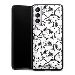 DeinDesign Galaxy S21 FE 5G Handy Hard Case Schutzh&uuml;lle schwarz Smartphone Backcover Peanuts Snoopy Muster Hard Case