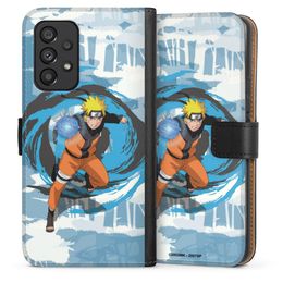DeinDesign Galaxy A53 5G Handy Klapph&uuml;lle Handyh&uuml;lle aus Kunst Leder schwarz Flip Case Manga Official Licensed Product Naruto Shippuden Sideflip mit langer 