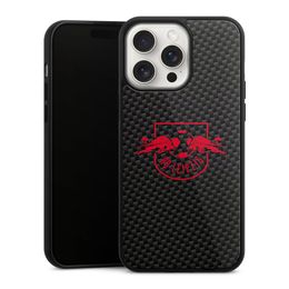 DeinDesign iPhone 15 Pro Max Handy Gallery Case Handyh&uuml;lle 9H Geh&auml;rtetes Glas R&uuml;ckseite H&uuml;lle Rb Leipzig Official Licensed Product Carbon Gallery Case