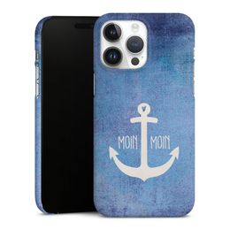 DeinDesign iPhone 14 Pro Max Handy Premium Case Smartphone Handyh&uuml;lle Schutzh&uuml;lle matt Anchor Maritim Blue Premium Case