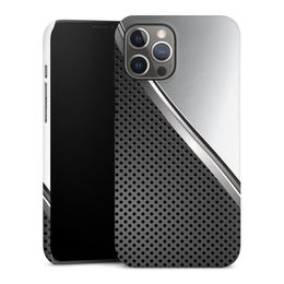 DeinDesign iPhone 12 Pro Max Handy Premium Case Smartphone Handyh&uuml;lle Schutzh&uuml;lle matt Steel Metall Carbon Premium Case