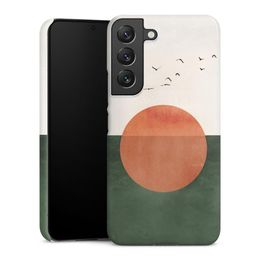DeinDesign Galaxy S22 Handy Premium Case Smartphone Handyh&uuml;lle Schutzh&uuml;lle gl&auml;nzend Sunshine Bird Sunset Premium Case