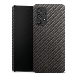 DeinDesign Galaxy A53 5G Handy Premium Case Smartphone Handyh&uuml;lle Schutzh&uuml;lle gl&auml;nzend Carbon Muster Metallic Look Premium Case