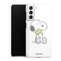 DeinDesign Galaxy S21 5G Handy Premium Case Smartphone Handyh&uuml;lle Schutzh&uuml;lle gl&auml;nzend Snoopy Love Peanuts Premium Case