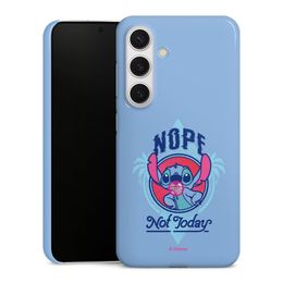 DeinDesign Galaxy S24 Handy Premium Case Smartphone Handyh&uuml;lle Schutzh&uuml;lle gl&auml;nzend Disney Sayings Lilo & Stitch Premium Case
