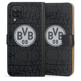 DeinDesign Galaxy A12 Handy Klapph&uuml;lle Handyh&uuml;lle aus Kunst Leder schwarz Flip Case Borussia Dortmund Jersey Bvb Sideflip mit langer Lasche