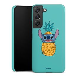 DeinDesign Galaxy S22 Handy Premium Case Smartphone Handyh&uuml;lle Schutzh&uuml;lle gl&auml;nzend Disney Lilo & Stitch Pineapple Premium Case