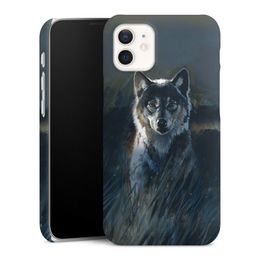 DeinDesign iPhone 12 mini Handy Premium Case Smartphone Handyh&uuml;lle Schutzh&uuml;lle matt Wolf Painting Nature Premium Case