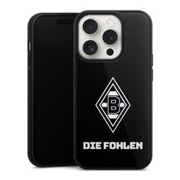 DeinDesign iPhone 15 Pro Handy Gallery Case Handyh&uuml;lle 9H Geh&auml;rtetes Glas R&uuml;ckseite H&uuml;lle Die Fohlen Gladbach Borussia M&ouml;nchengladbach Gallery Case