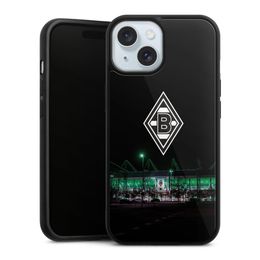 DeinDesign iPhone 15 Handy Gallery Case Handyh&uuml;lle 9H Geh&auml;rtetes Glas R&uuml;ckseite H&uuml;lle Borussia M&ouml;nchengladbach Official Licensed Product Stadium Gallery Case
