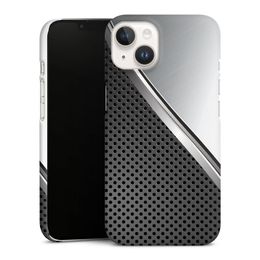DeinDesign iPhone 14 Handy Premium Case Smartphone Handyh&uuml;lle Schutzh&uuml;lle matt Steel Metall Carbon Premium Case