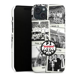 DeinDesign iPhone 15 Plus Handy Premium Case Smartphone Handyh&uuml;lle Schutzh&uuml;lle gl&auml;nzend Retro Official Licensed Product Eintracht Frankfurt Premium Case