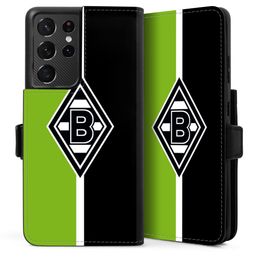 DeinDesign Galaxy S21 Ultra 5G Handy Klapph&uuml;lle Handyh&uuml;lle aus Kunst Leder schwarz Flip Case Borussia M&ouml;nchengladbach Gladbach Bundesliga Sideflip mit Lasche