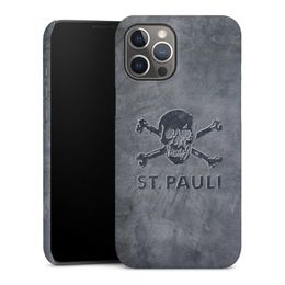 DeinDesign iPhone 12 Pro Max Handy Premium Case Smartphone Handyh&uuml;lle Schutzh&uuml;lle matt Logo Fc St. Pauli Concrete Premium Case