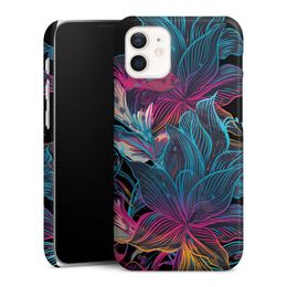DeinDesign iPhone 12 mini Handy Premium Case Smartphone Handyh&uuml;lle Schutzh&uuml;lle gl&auml;nzend Colourful Flowers Neon Premium Case