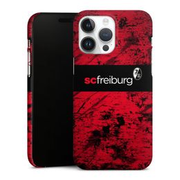 DeinDesign iPhone 14 Pro Max Handy Premium Case Smartphone Handyh&uuml;lle Schutzh&uuml;lle matt Official Licensed Product Sc Freiburg Logo Premium Case