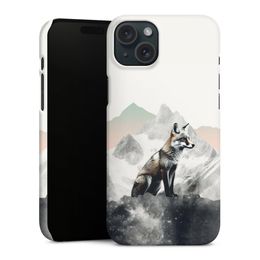 DeinDesign iPhone 15 Plus Handy Premium Case Smartphone Handyh&uuml;lle Schutzh&uuml;lle gl&auml;nzend Nature Mountain Fox Premium Case