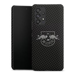 DeinDesign Galaxy A53 5G Handy Premium Case Smartphone Handyh&uuml;lle Schutzh&uuml;lle matt Rb Leipzig Carbon Metallic Look Premium Case