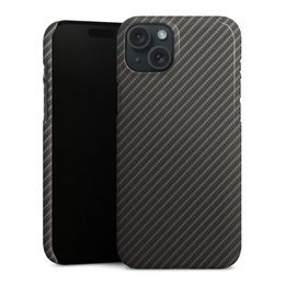 DeinDesign iPhone 15 Plus Handy Premium Case Smartphone Handyh&uuml;lle Schutzh&uuml;lle gl&auml;nzend Carbon Metallic Look Muster Premium Case