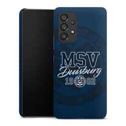DeinDesign Galaxy A53 5G Handy Premium Case Smartphone Handyh&uuml;lle Schutzh&uuml;lle gl&auml;nzend Msv Duisburg Merchandise Soccer Premium Case