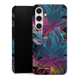 DeinDesign Galaxy S24 Handy Premium Case Smartphone Handyh&uuml;lle Schutzh&uuml;lle matt Colourful Flowers Neon Premium Case