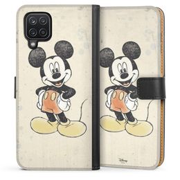 DeinDesign Galaxy A12 Handy Klapph&uuml;lle Handyh&uuml;lle aus Kunst Leder schwarz Flip Case Water Colour Official Licensed Product Sideflip mit langer Lasche