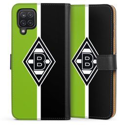 DeinDesign Galaxy A12 Handy Klapph&uuml;lle Handyh&uuml;lle aus Kunst Leder schwarz Flip Case Borussia M&ouml;nchengladbach Gladbach Bundesliga Sideflip mit langer Lasche
