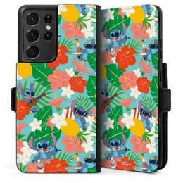 DeinDesign Galaxy S21 Ultra 5G Handy Klapph&uuml;lle Handyh&uuml;lle aus Kunst Leder schwarz Flip Case Lilo & Stitch Movie Disney Sideflip mit Lasche
