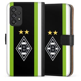 DeinDesign Galaxy A53 5G Handy Klapph&uuml;lle Handyh&uuml;lle aus Kunst Leder schwarz Flip Case Logo Gladbach Borussia M&ouml;nchengladbach Sideflip mit langer Lasche